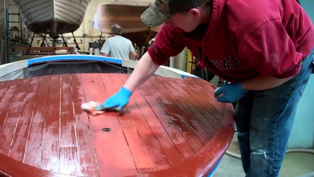 Staining Boat Hulls - Snake Mountain Boatworks