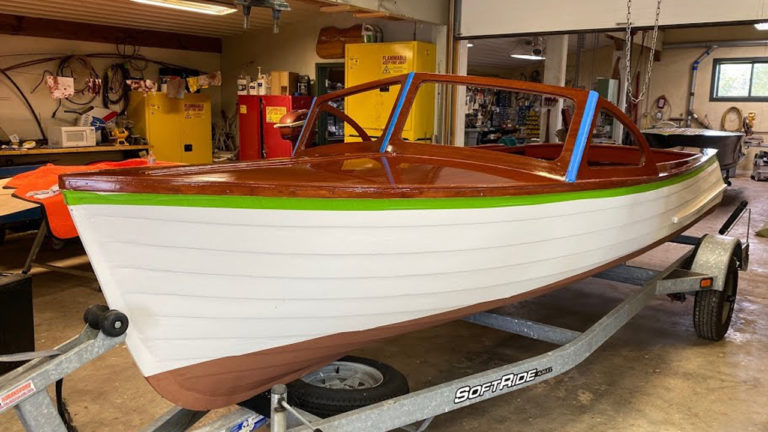 1959 Lyman Runabout Varnishing Milestone - Snake Mountain Boatworks